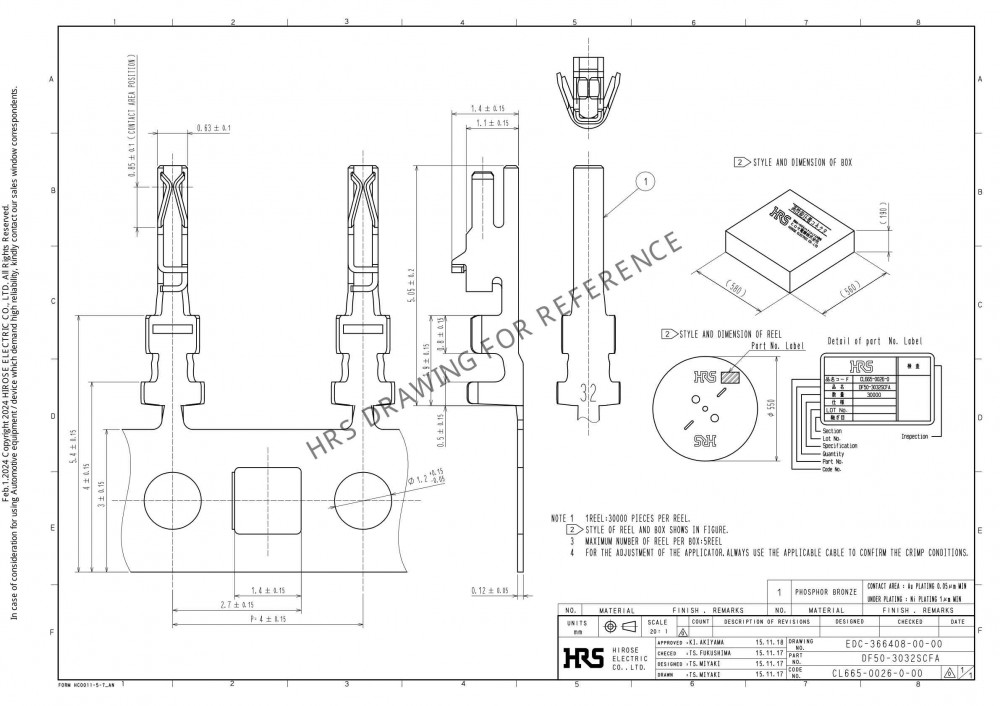 HRS DF50-3032SCFA technical drawing preview