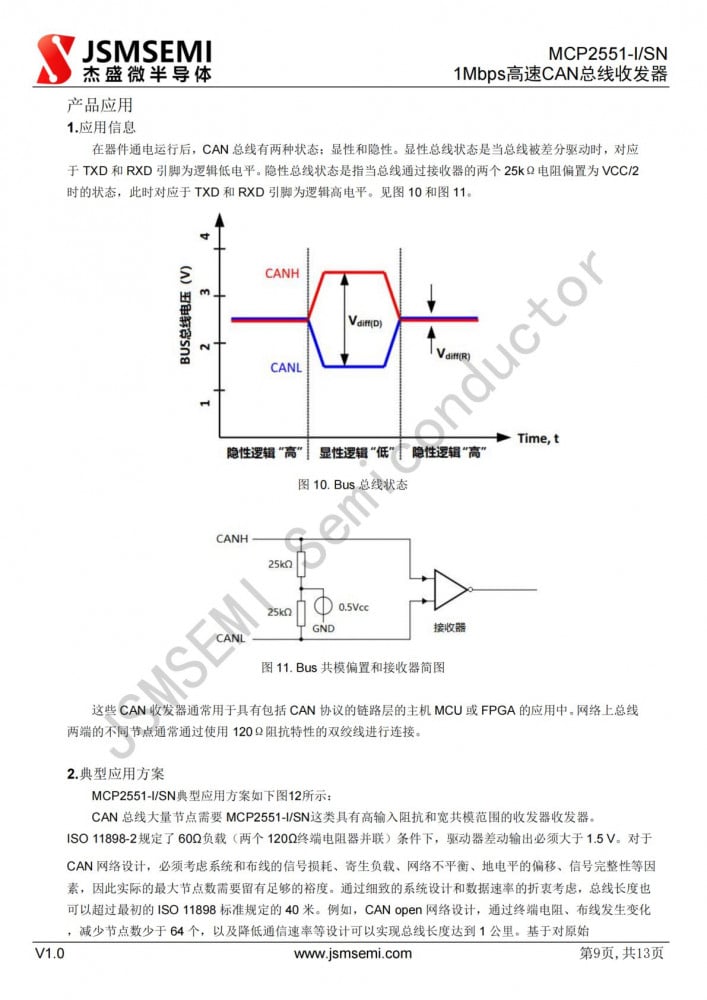 MCP2551-I/SN-JSM technical document page 9
