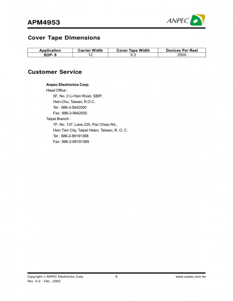 APM4953KC-TRG datasheet page 9