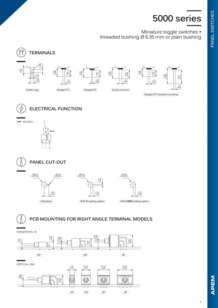 APEM 5000 Series datasheet page 3