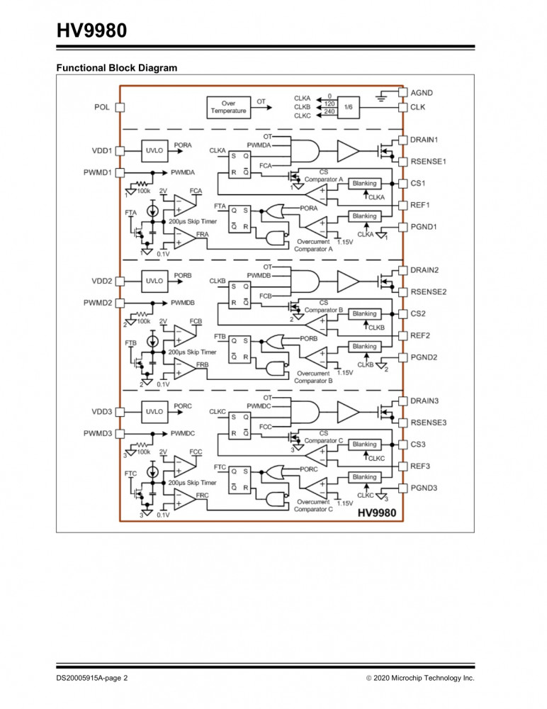 HV9980 datasheet page 2