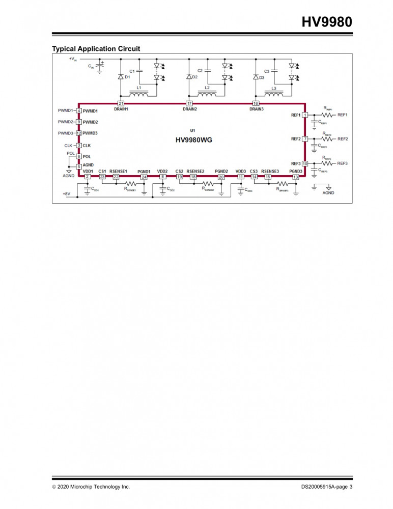 HV9980 datasheet page 3