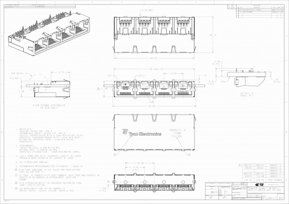 TE Connectivity 1888251-2 controlled drawing page 1