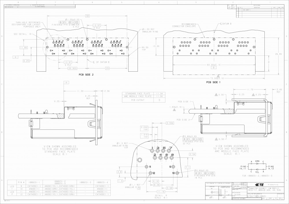 TE Connectivity 1888251-2 controlled drawing page 2