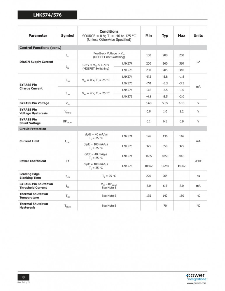 LNK574DG-TL datasheet page 8
