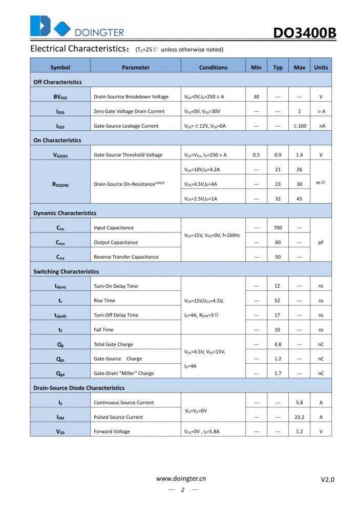 DO3400B datasheet page 2