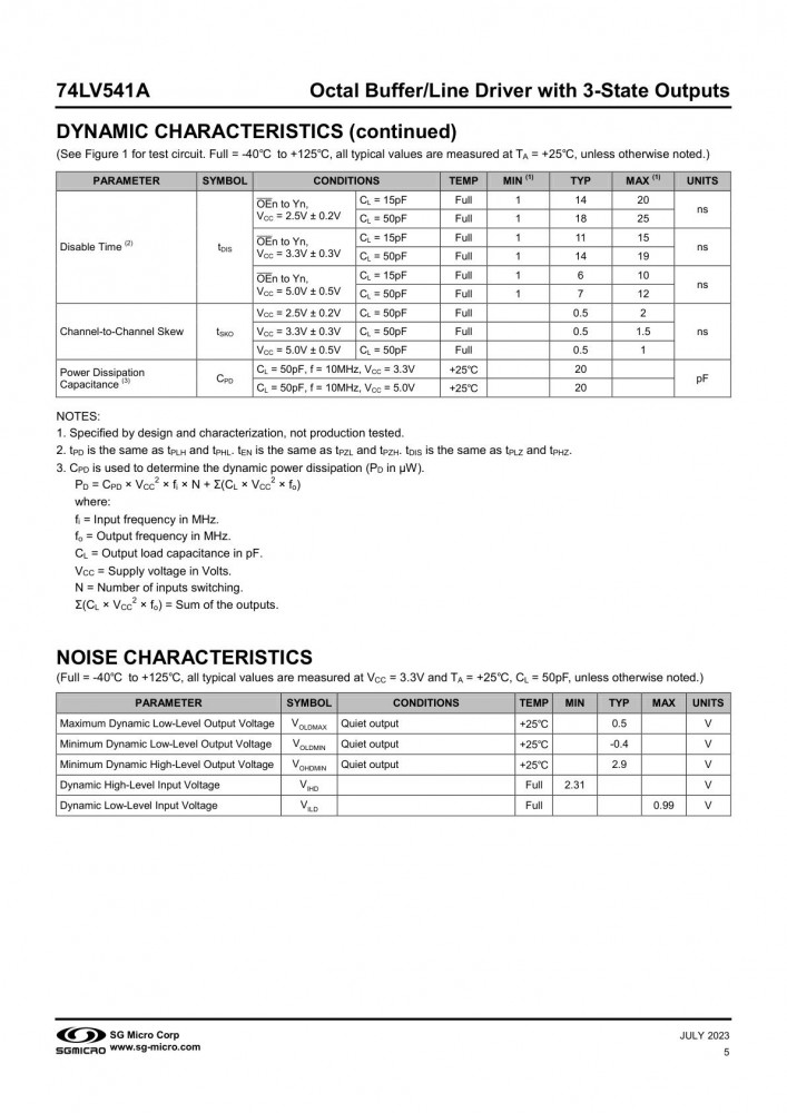 74LV541A datasheet preview, page 5