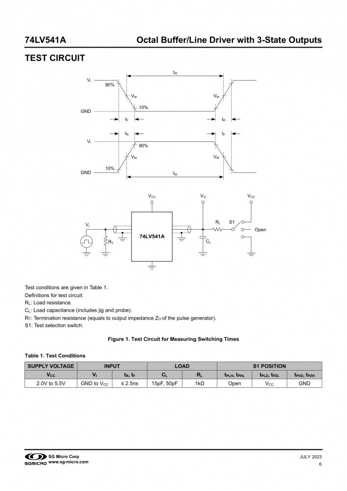 74LV541A datasheet preview, page 6