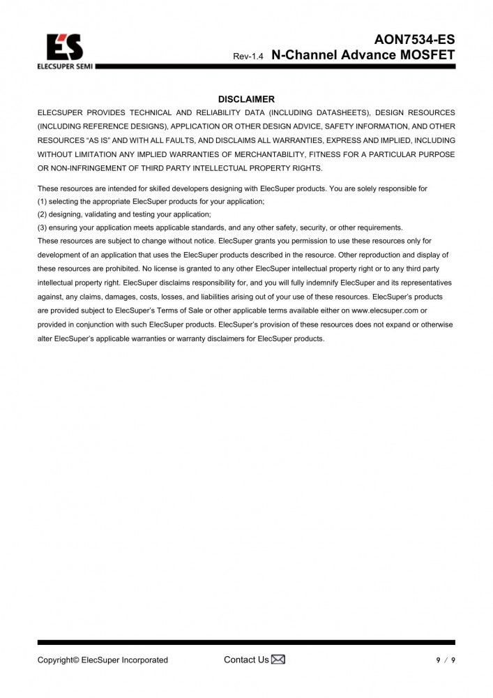 AON7534-ES datasheet page 9