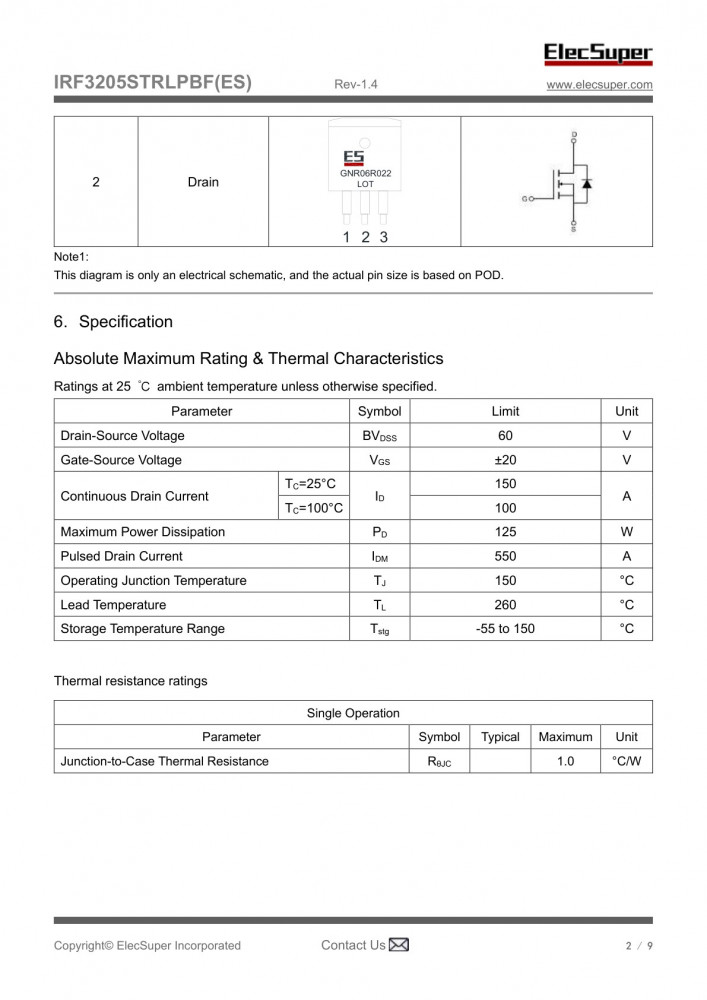 IRF3205STRLPBF(ES) datasheet page 2
