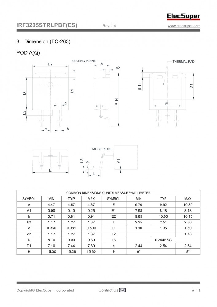 IRF3205STRLPBF(ES) datasheet page 6