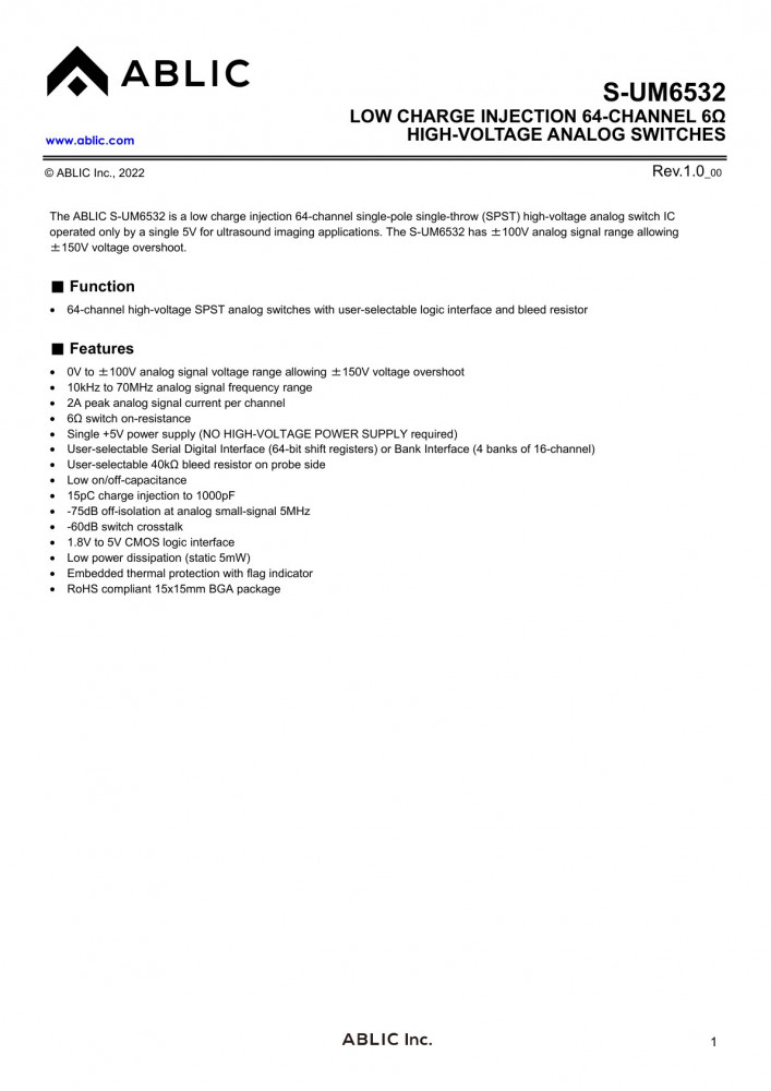 S-UM6532 datasheet page 1