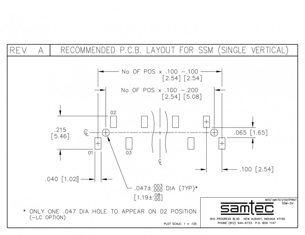 Samtec SSM-102-L-SV technical document preview