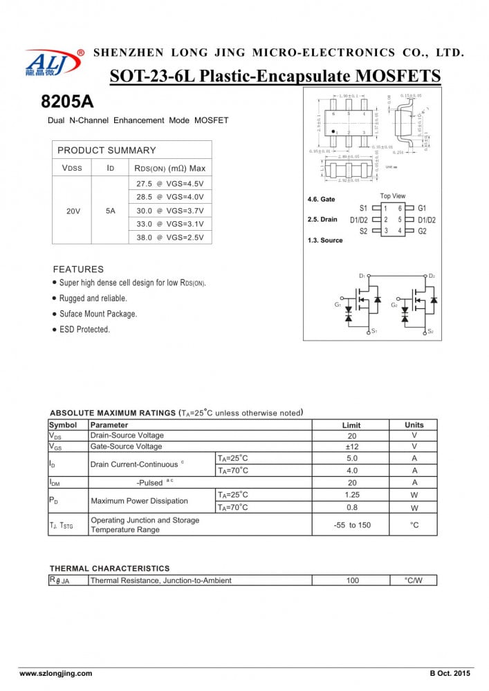 8205A datasheet page 1