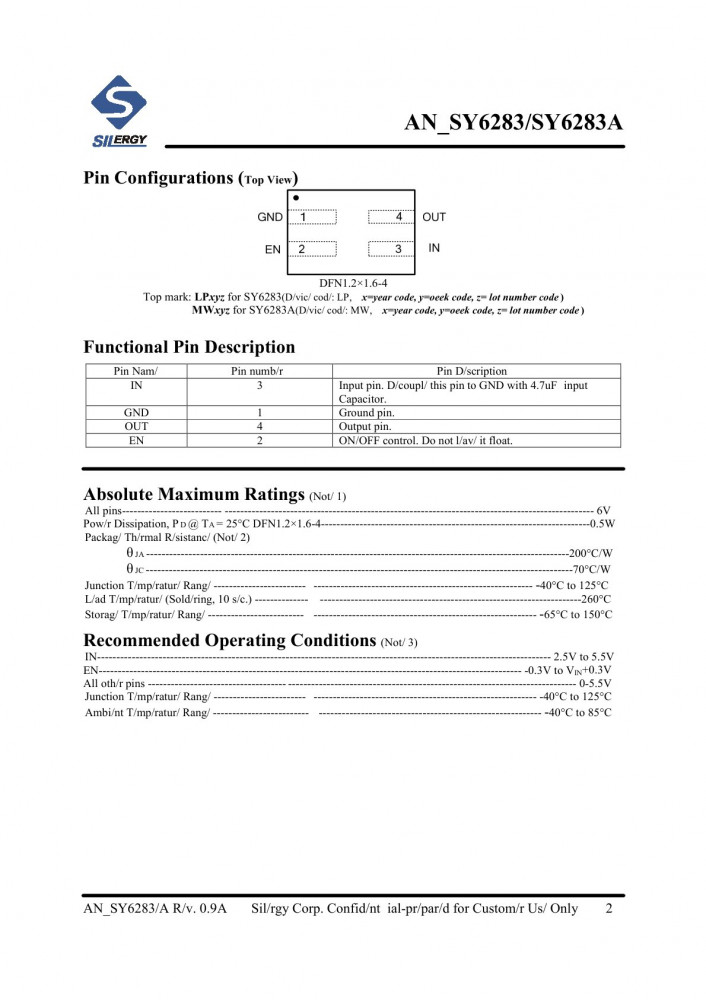 SY6283ADRC datasheet page 2