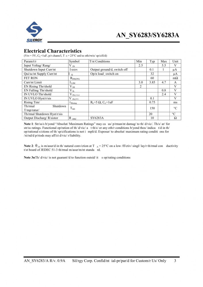 SY6283ADRC datasheet page 3