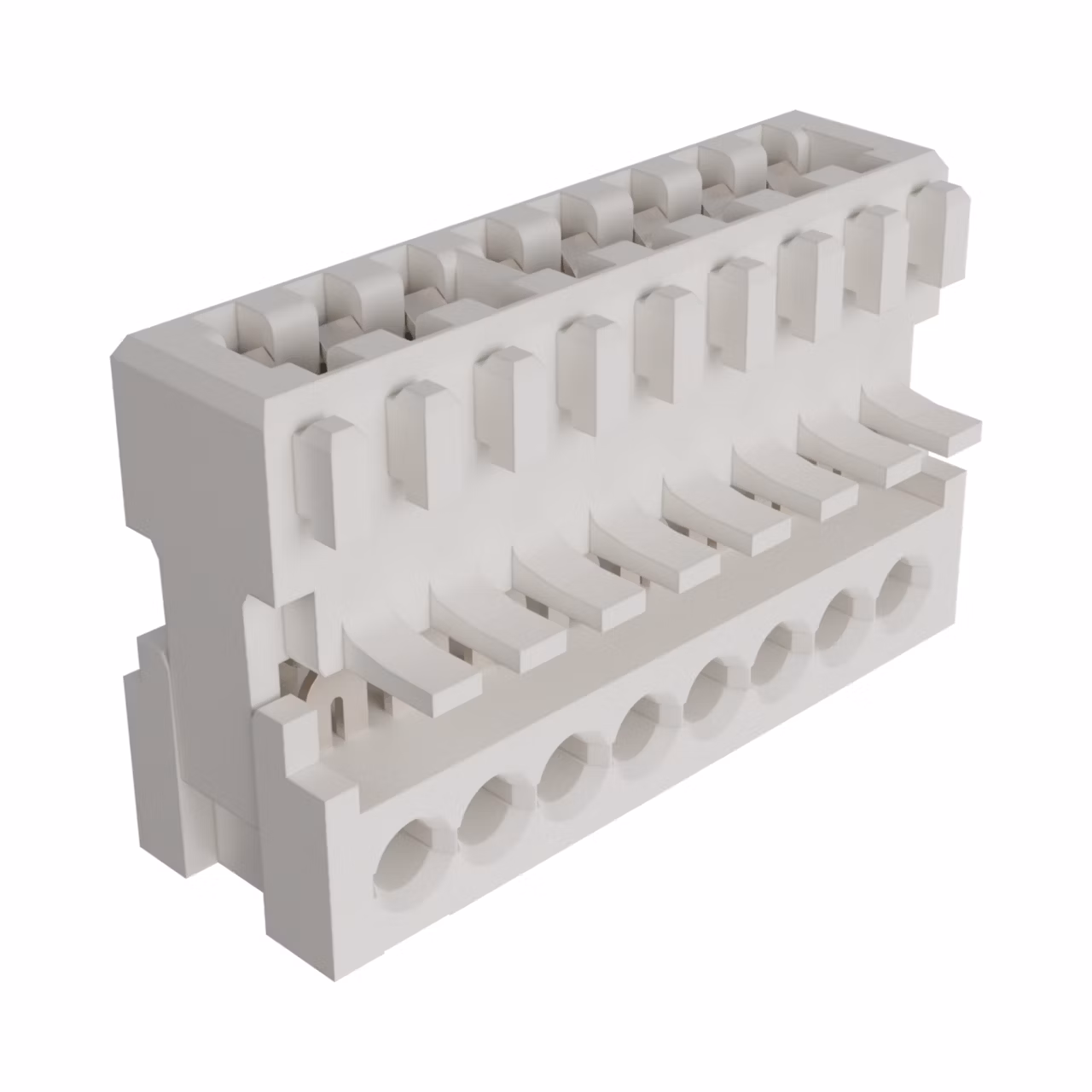 Appli-Mate RAST 2.5 Female Connector, 2.50mm Pitch, 8 Circuits, All Position Keys, Closed Endwalls, Polarizing Rib Between Circuits 3 & 4 for sale