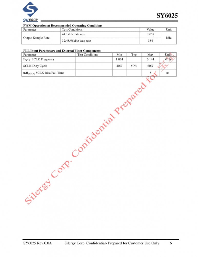 SY6025QHC datasheet page 6