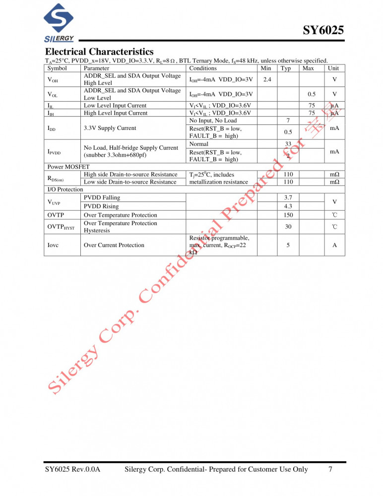 SY6025QHC datasheet page 7