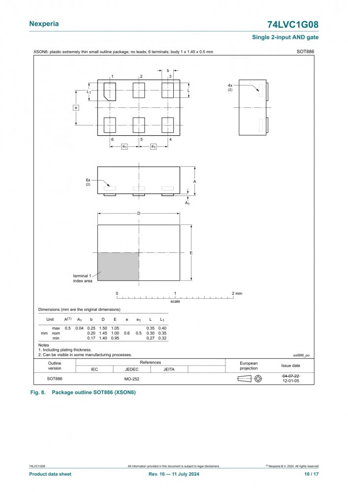 74LVC1G08GW,125 datasheet page 10