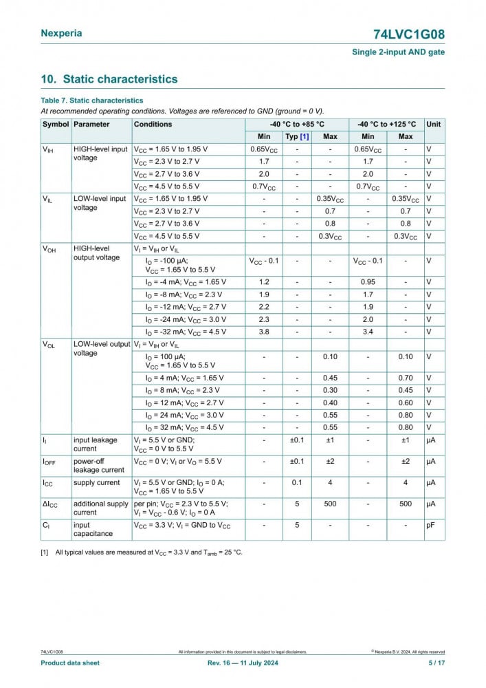 74LVC1G08GW,125 datasheet page 5