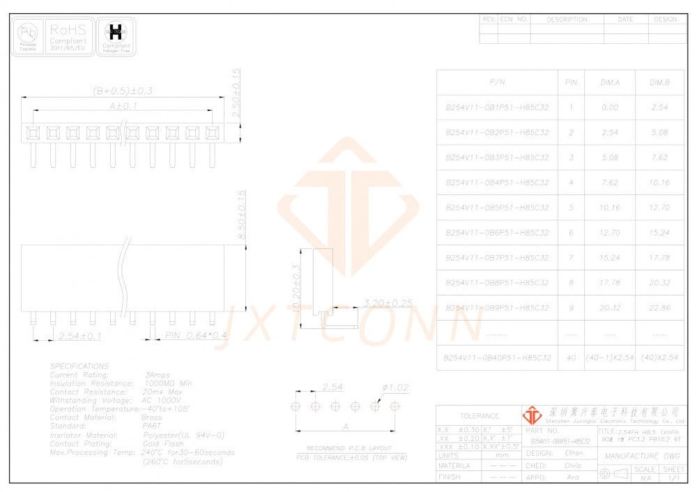 B254V11-0B8P51-H85C32 technical drawing page