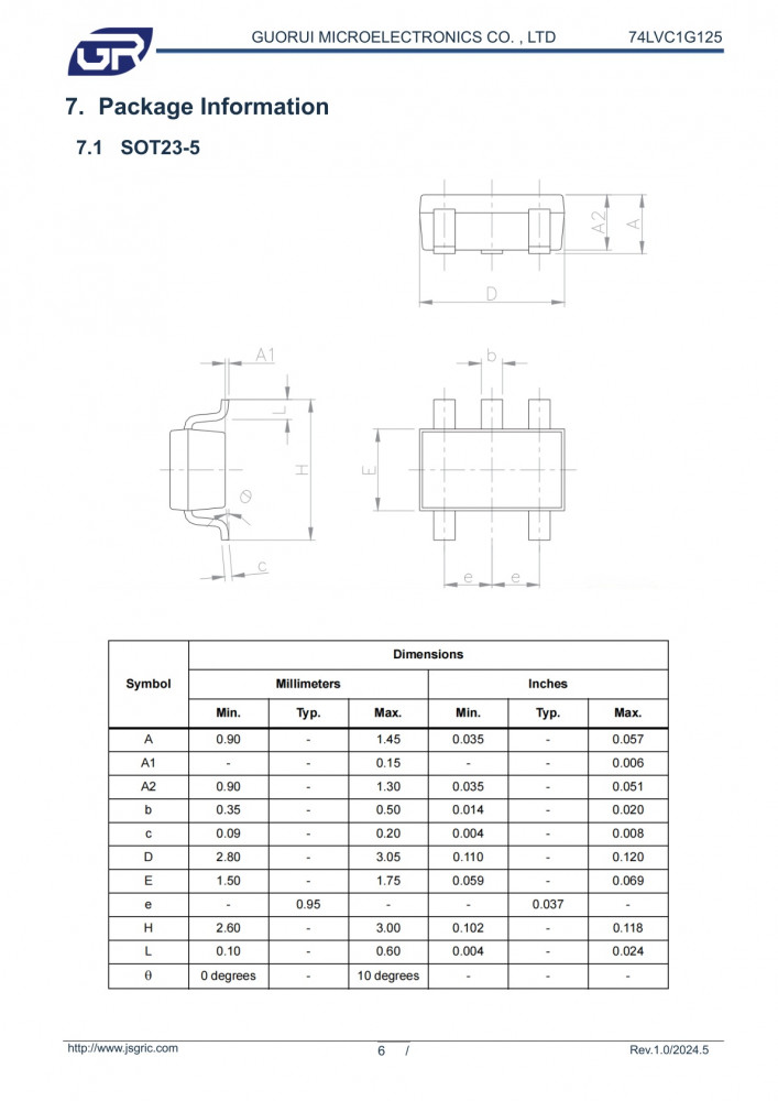 74LVC1G125 technical document page 6