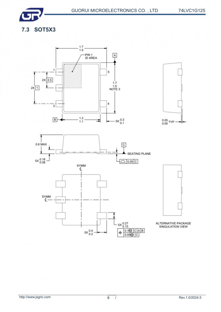 74LVC1G125 technical document page 8