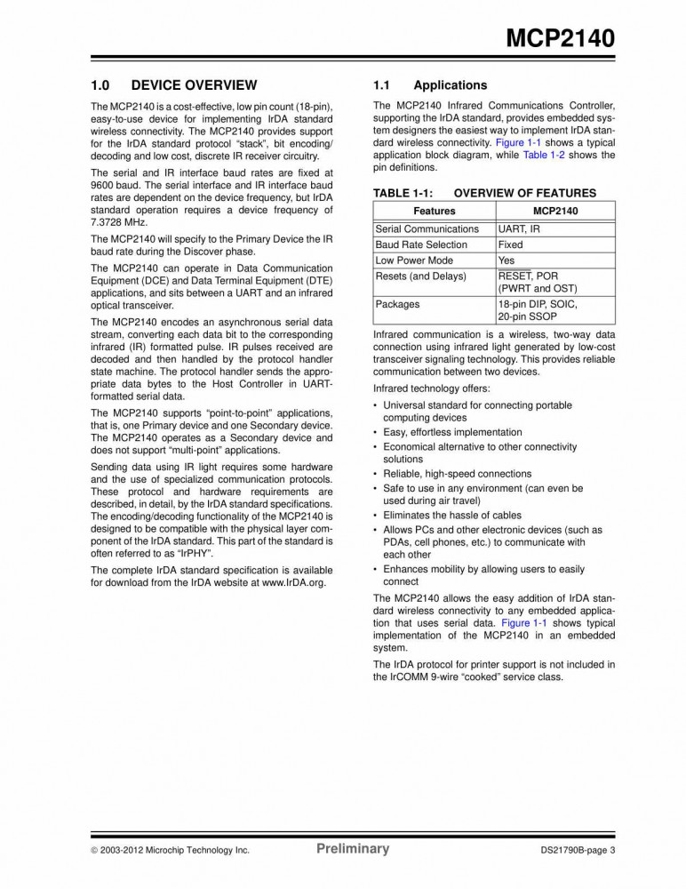 MCP2140 documentation page 3