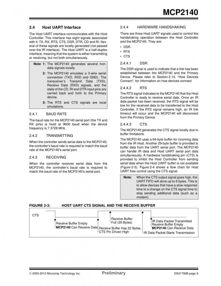 MCP2140 documentation page 9