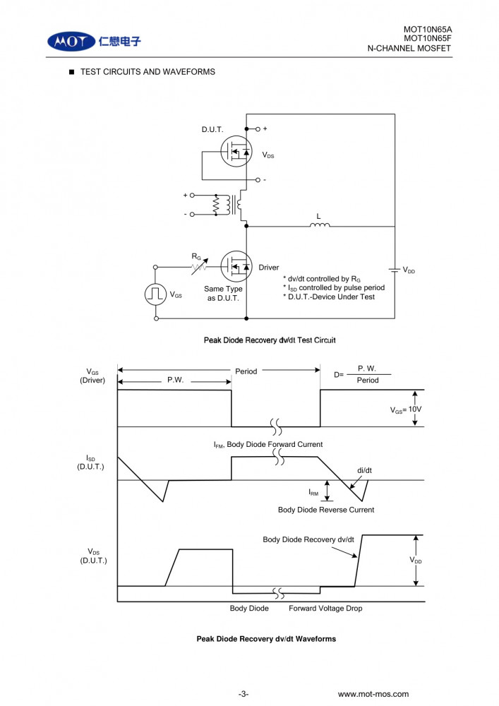 MOT10N65F datasheet page 3