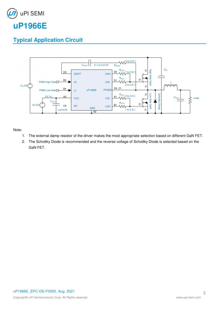 uP1966E datasheet page 2