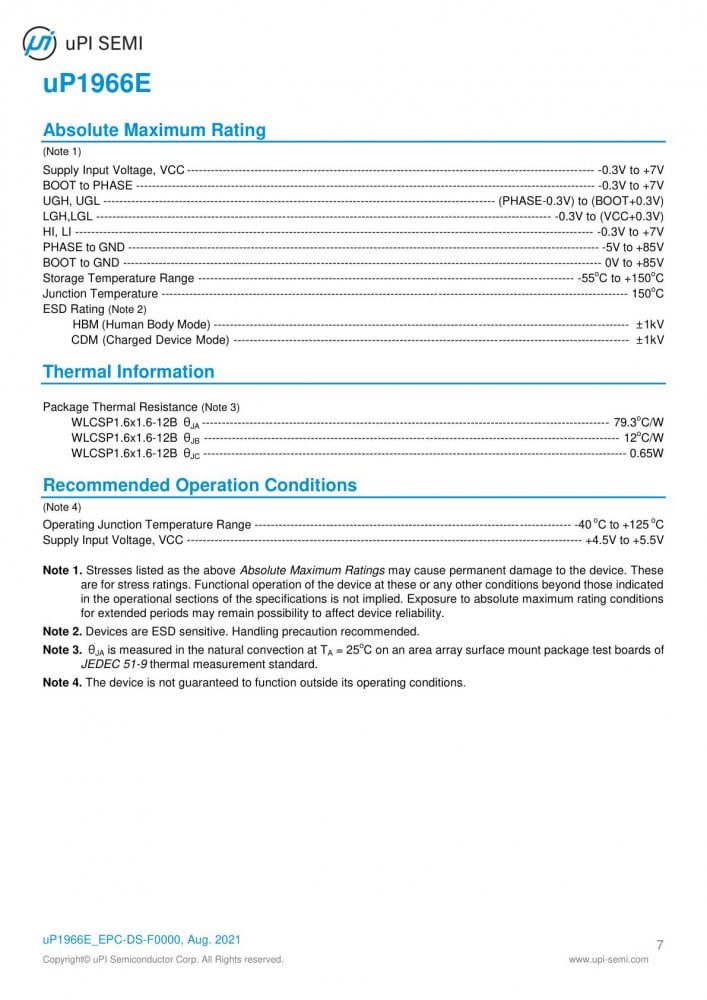 uP1966E datasheet page 7