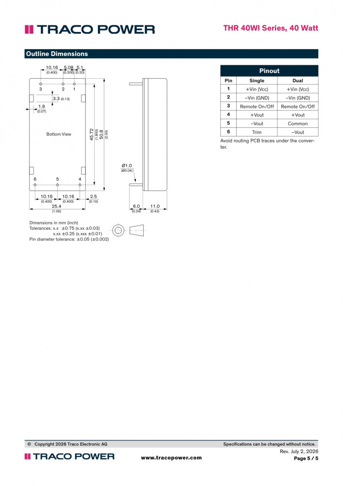 THR 40WI technical document preview, page 5