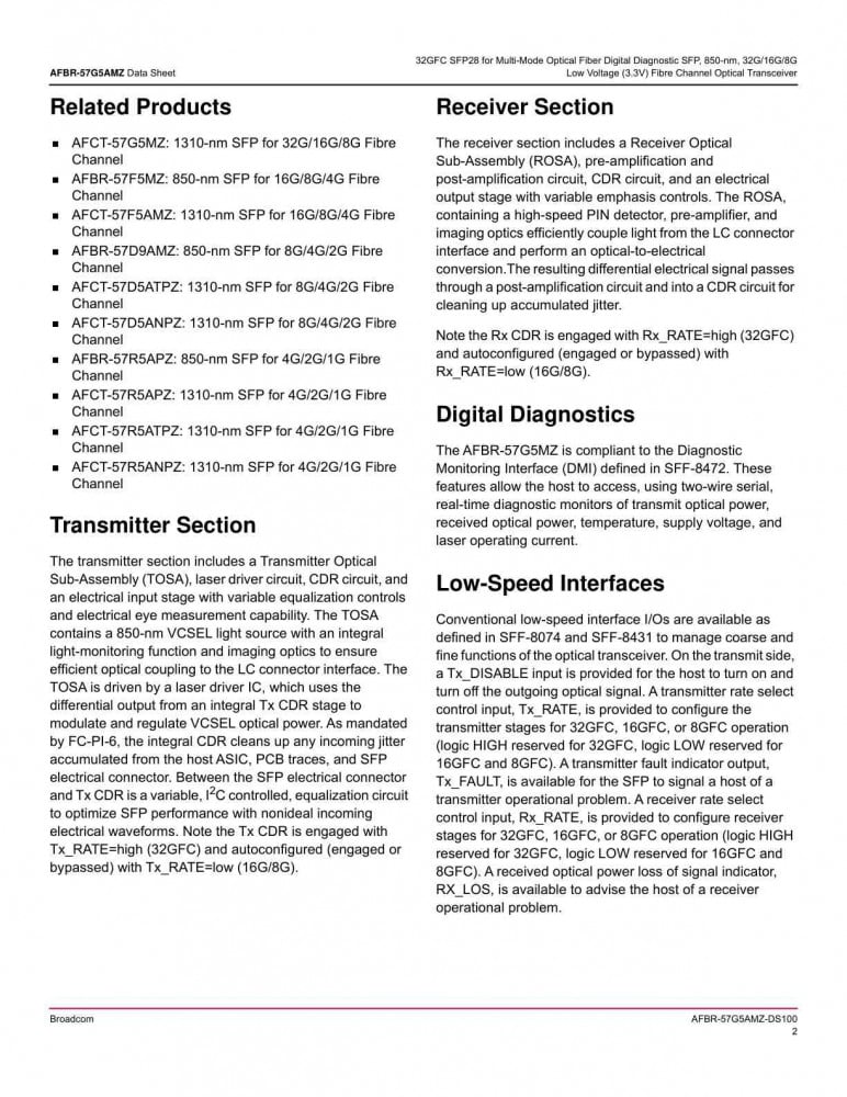 AFBR-57G5AMZ datasheet page 2