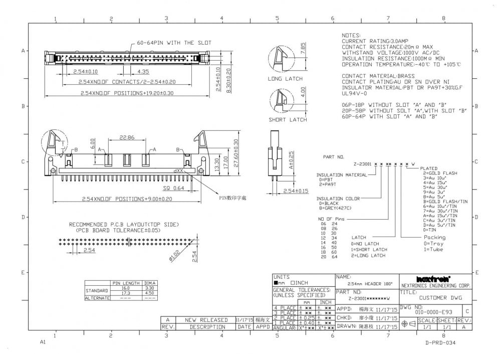 Nextron Z-23001002010BW technical document preview