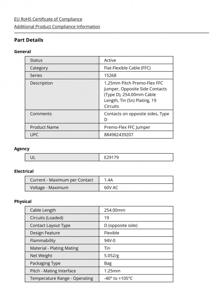 MOLEX 15268 product specification page 2