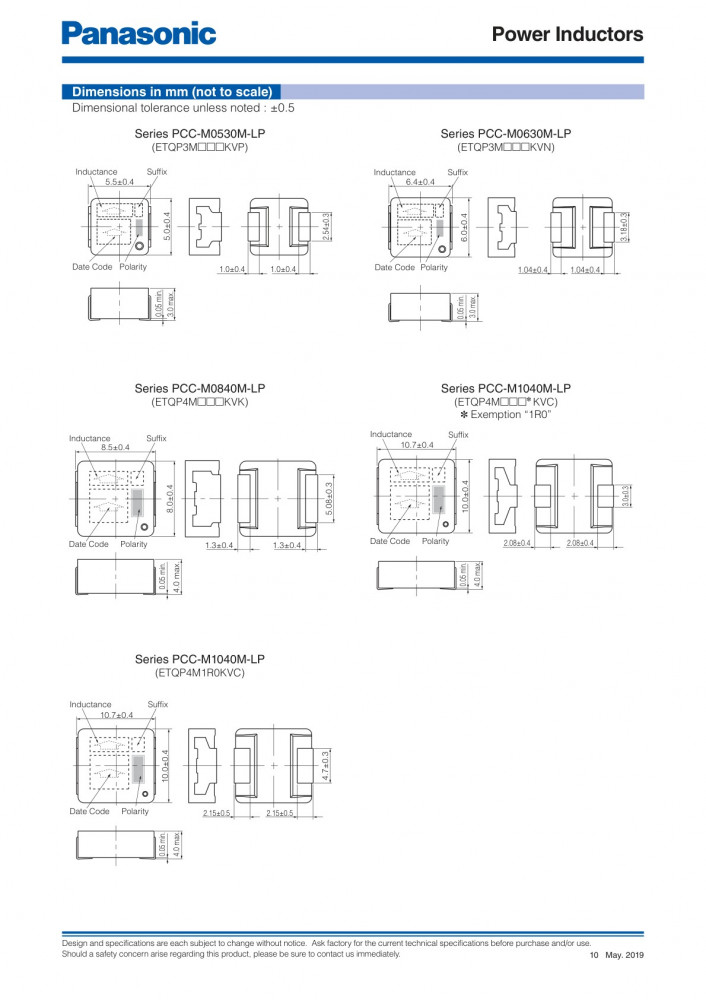 PANASONIC ETQP3M220KVN technical document page 10