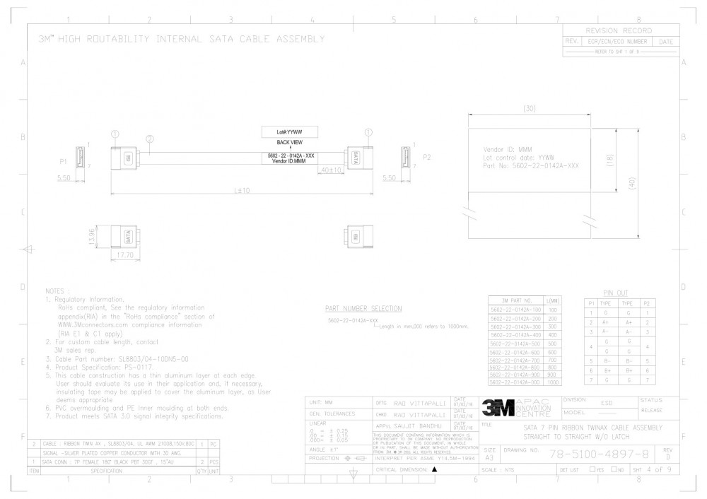 3M SATA cable assembly drawing sheet 4