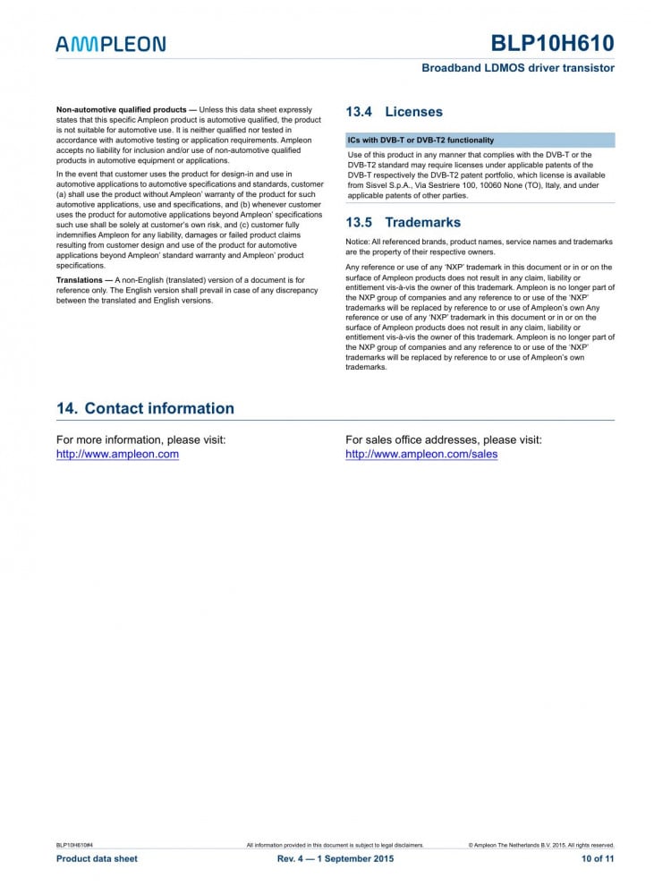 BLP10H610Z datasheet page 10