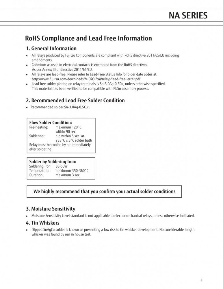 FUJITSU NA Series datasheet page 8