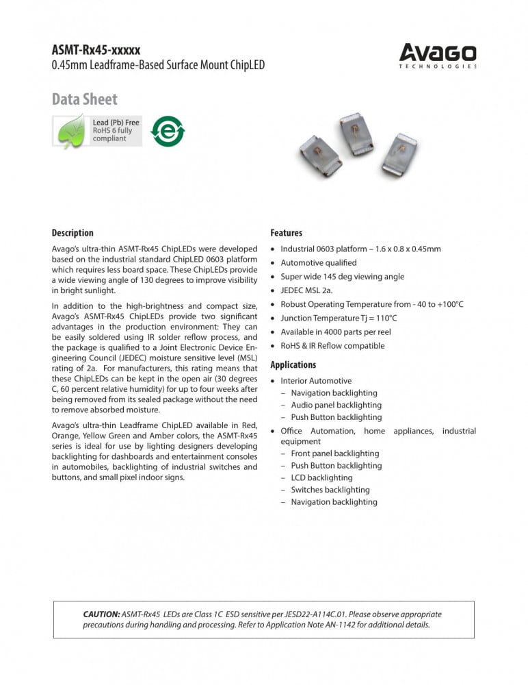 ASMT-RJ45-AQ502 datasheet page 1