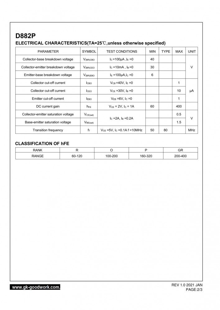 GOODWORK D882P datasheet page 2