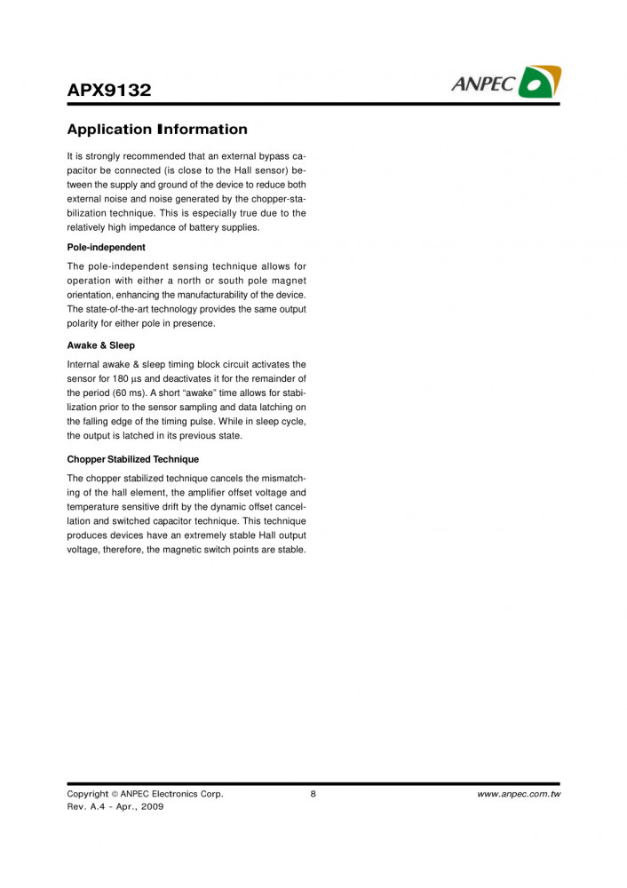 APX9132 datasheet page 8