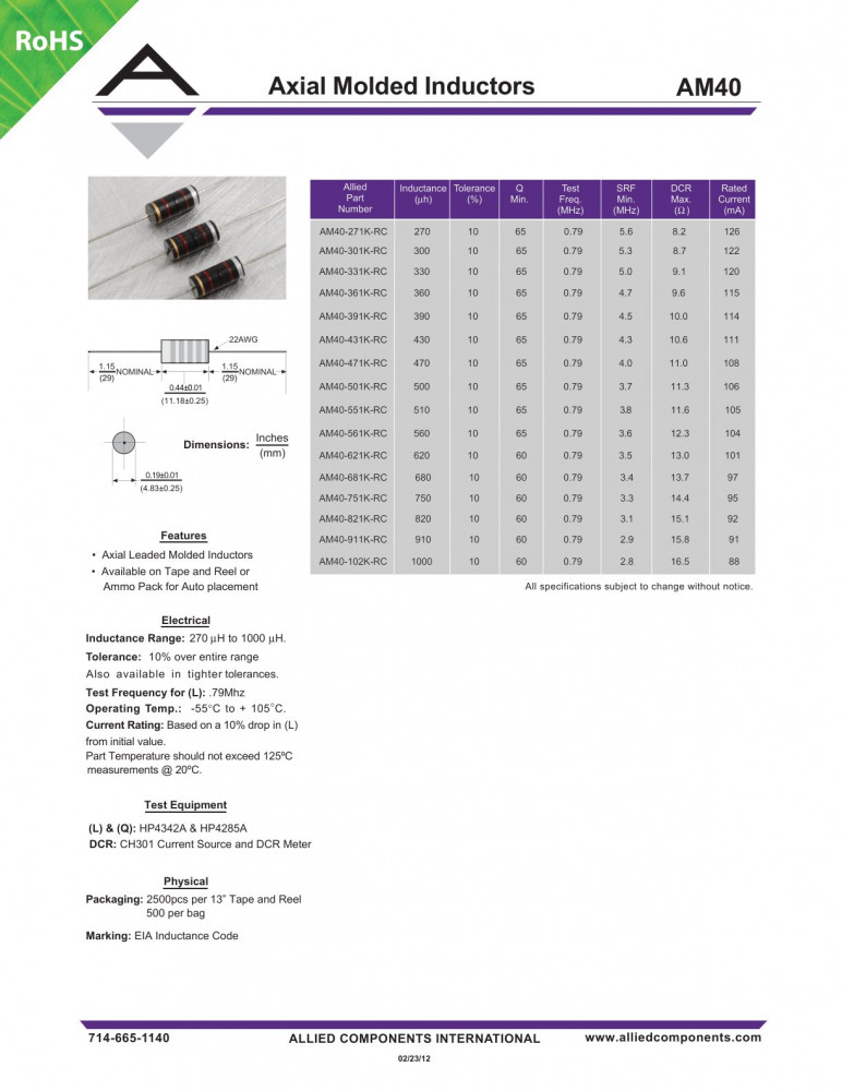 AM40 series product datasheet image