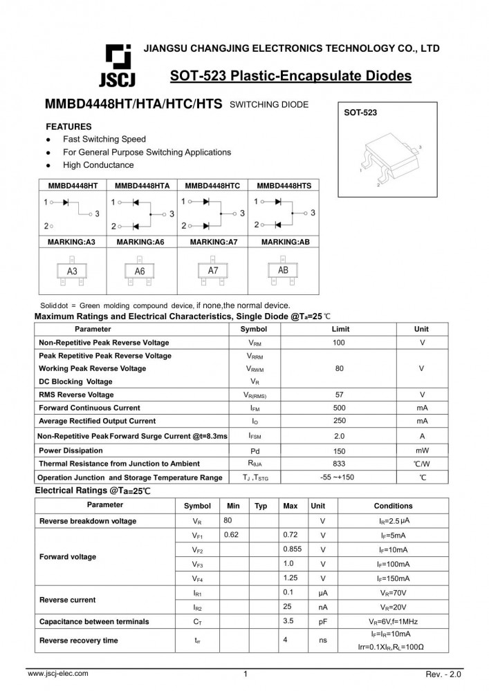 MMBD4448HTS datasheet page 1