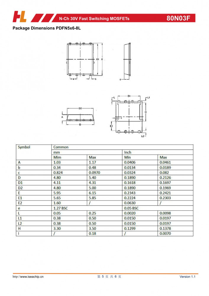 HL80N03F datasheet page 5