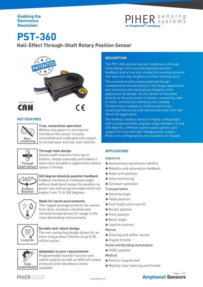 PST-360 datasheet page 1
