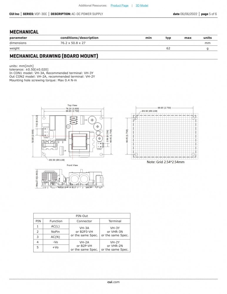VOF-30C-S48 datasheet page 5