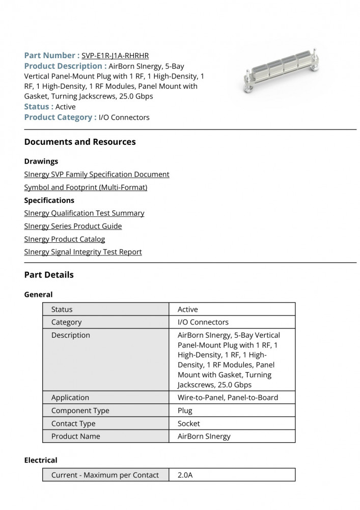SVP-E1R-J1A-RHRHR technical document preview, page 1